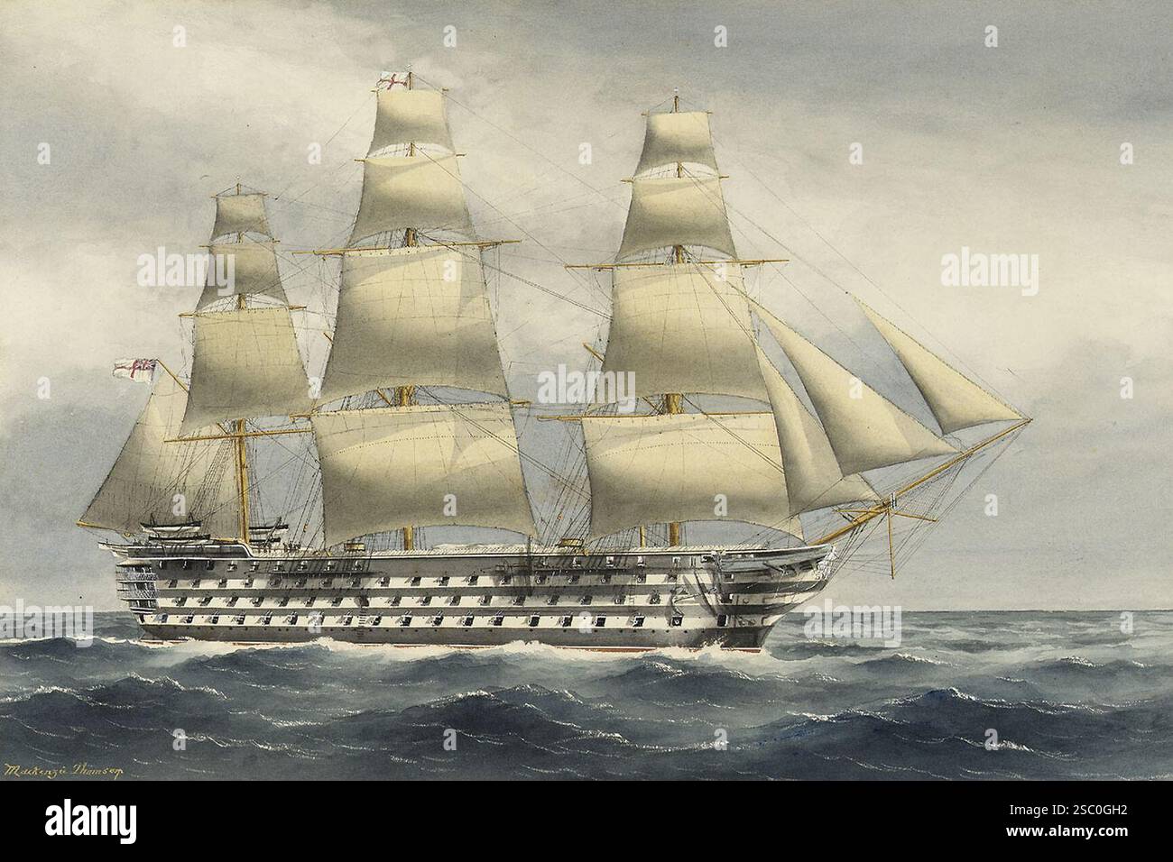 HMS Victoria Last of the sea going 3 deckers. Paid off at Portsmouth ...