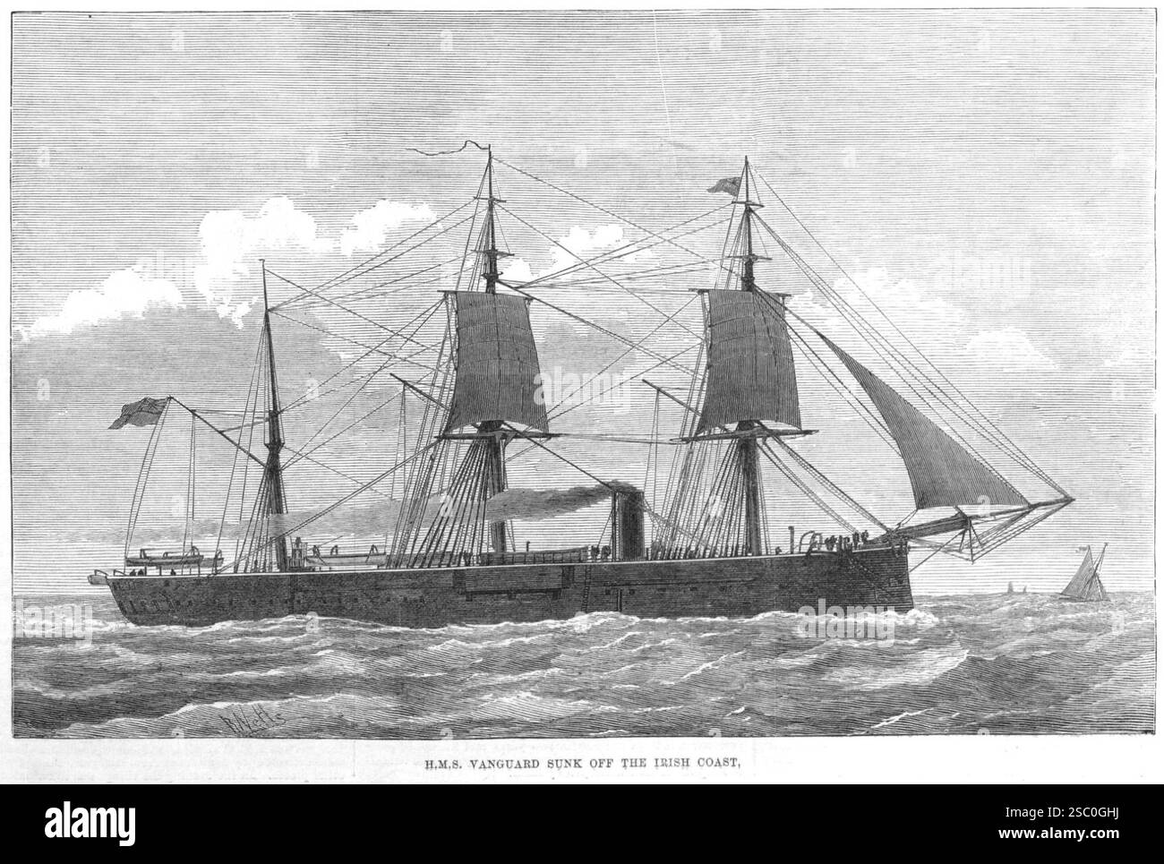 HMS 'Vanguard' sunk off the Irish Coast Stock Photo - Alamy