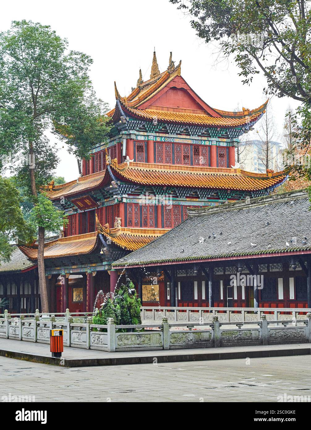 Architecture of Zhaojue Temple in Chengdu, Sichuan, China Stock Photo ...