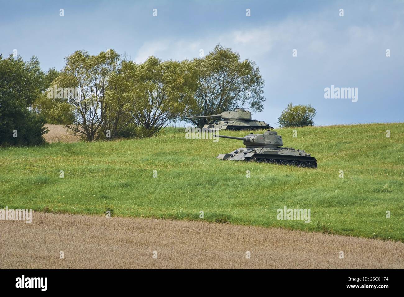 Tanks of World War 2 on the Field Kapisova, Slovakia, Europe Stock ...