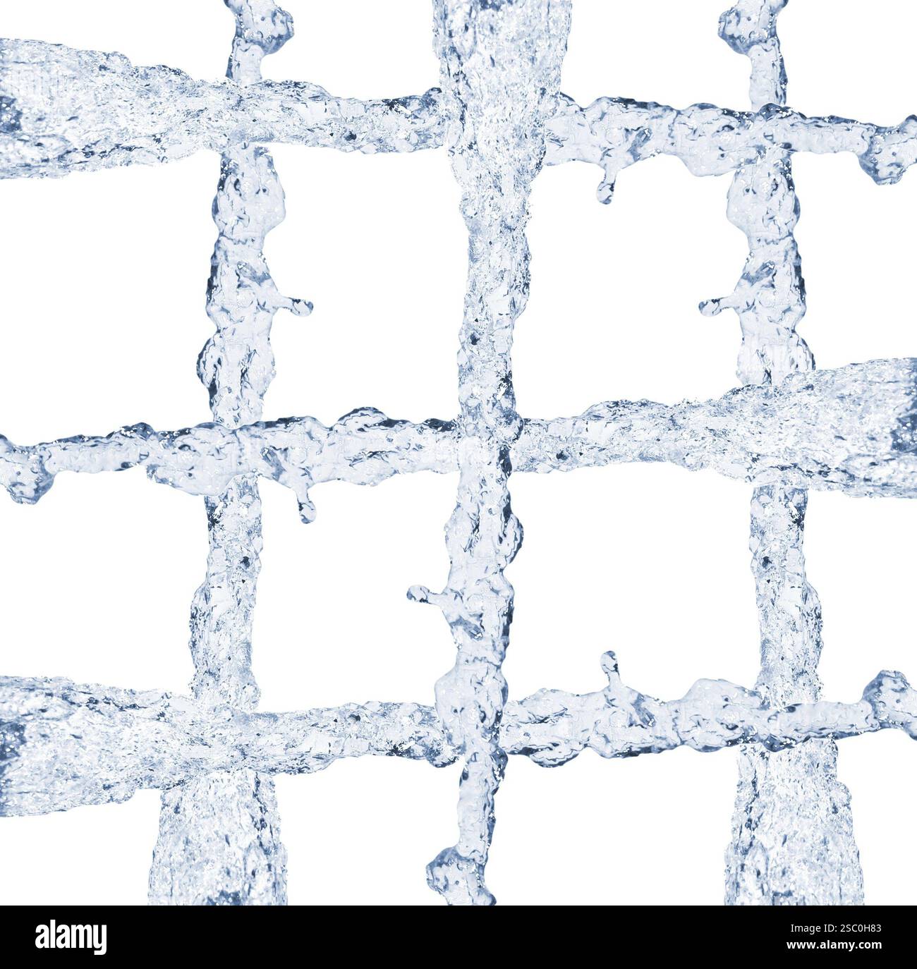 Water Stream Grate Against The White Background Stock Photo - Alamy