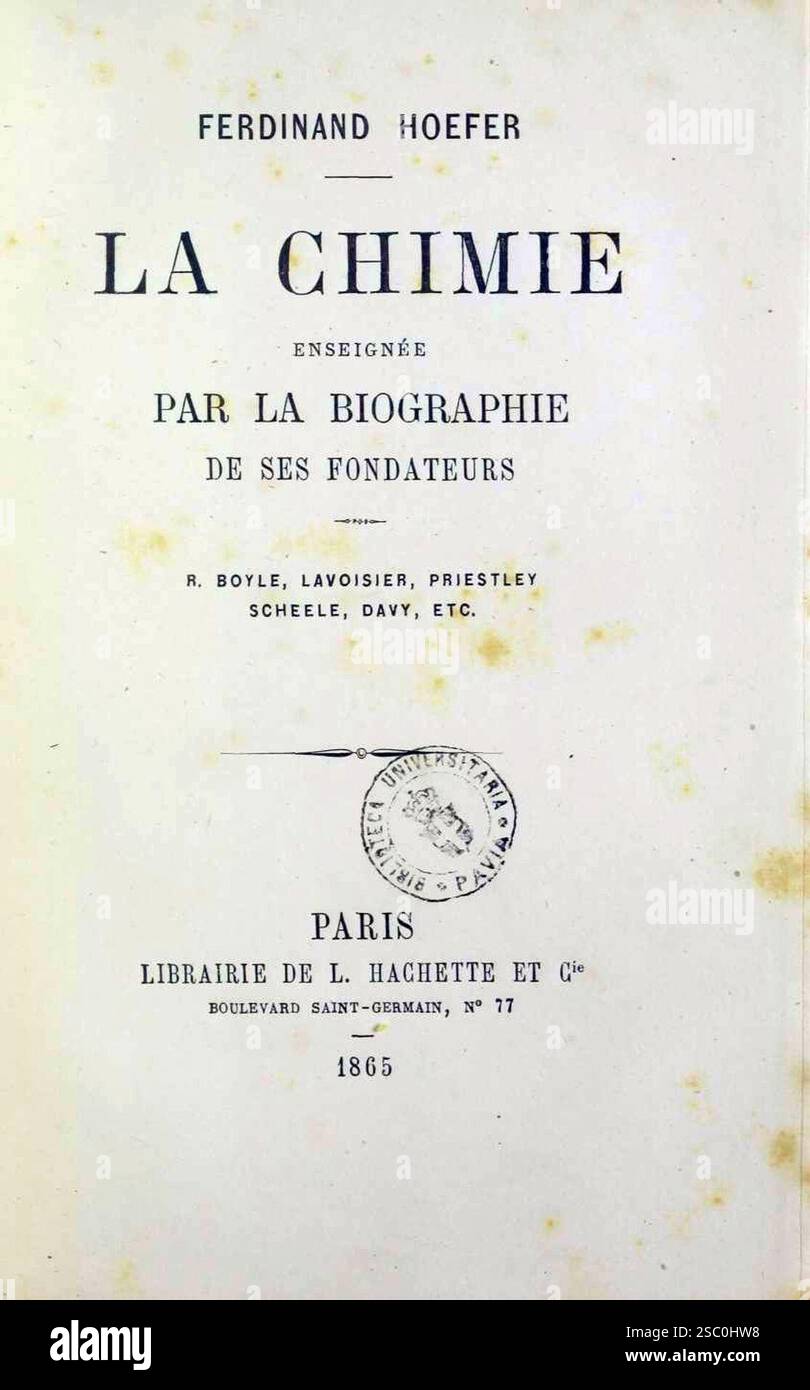 Hoefer, Ferdinand – Chimie einsegnée par la biographie de ses ...