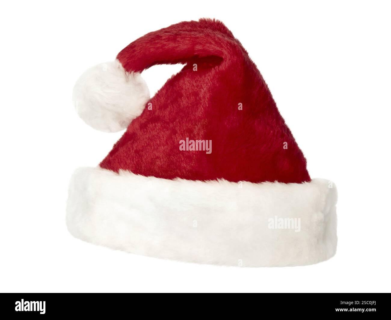 Isolated fluffy red Santa's hat over white Stock Photo - Alamy