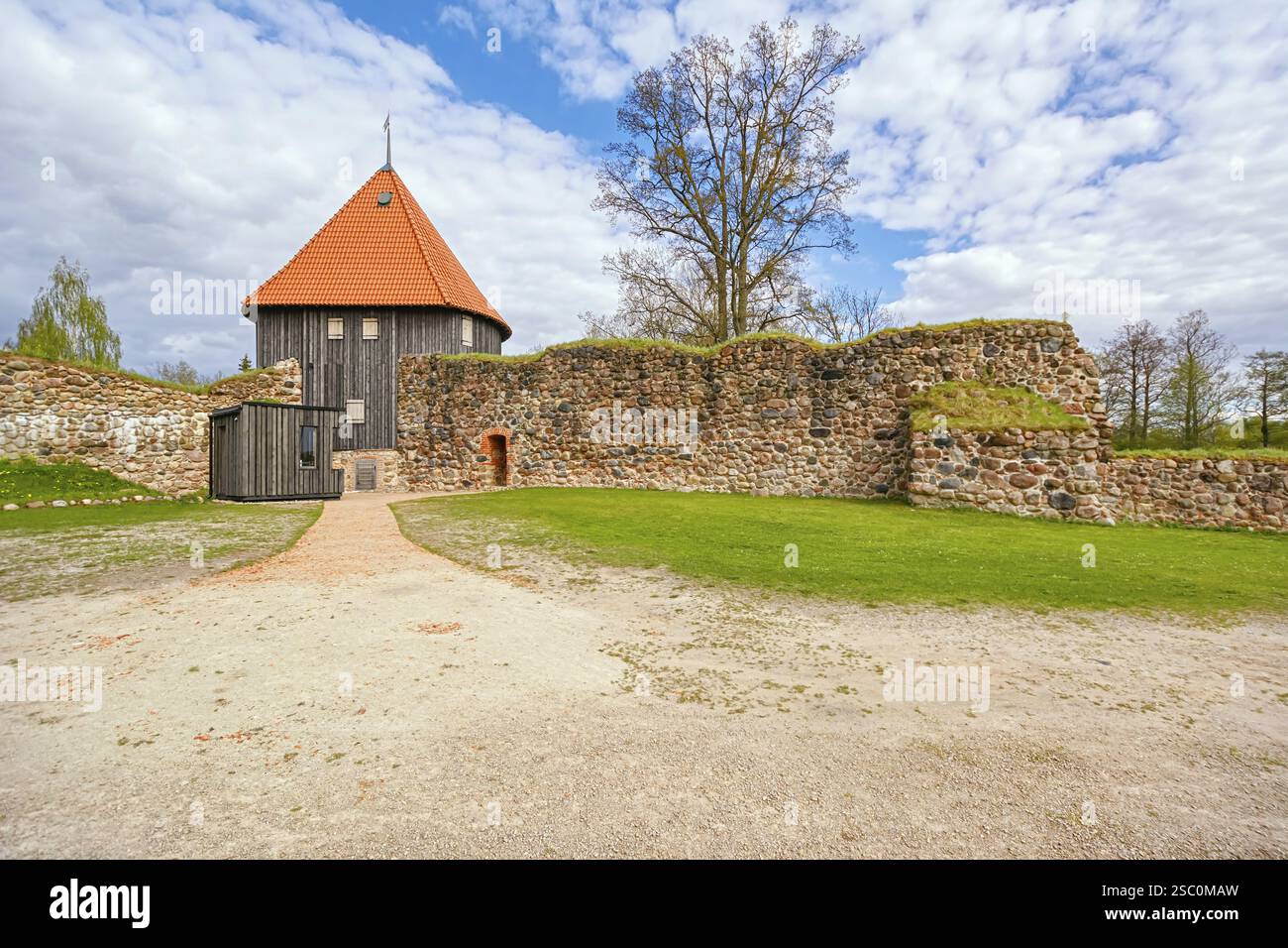 Livonian Order castle (Schloss Marienburg) ruins in Aluksne Aluksne ...