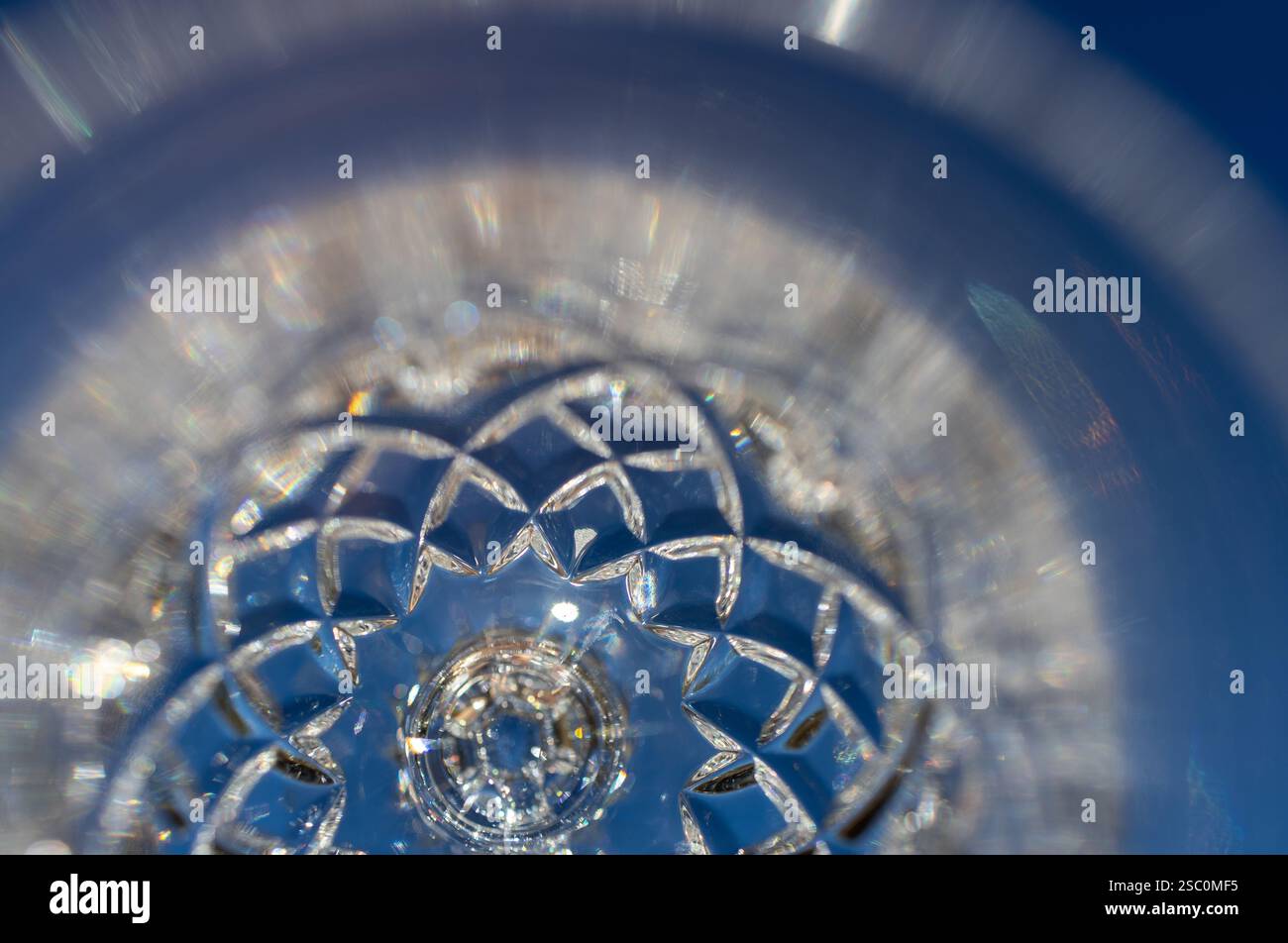 Macro abstract texture background view of a beautiful lead crystal ...