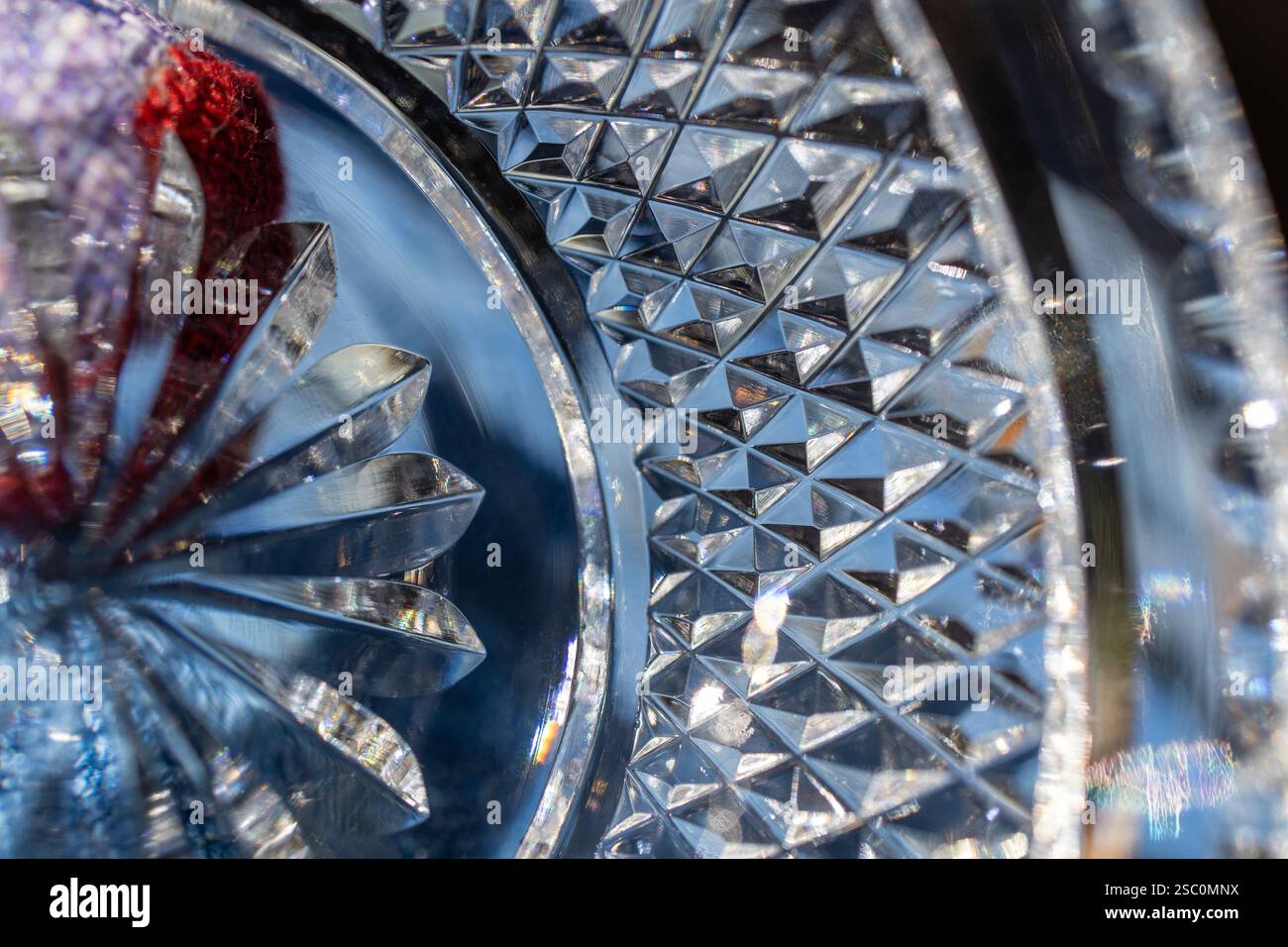 Macro abstract texture background view of a beautiful lead crystal ...