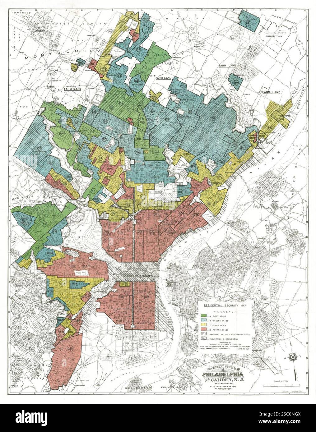 Philadelphia redlining map hi-res stock photography and images - Alamy