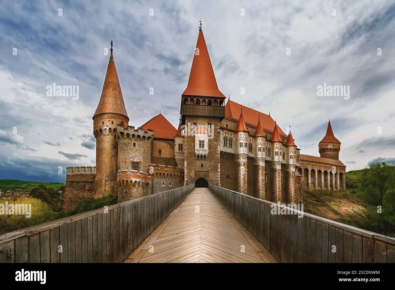Old Gothic-Renaissance castle in Transylvania, Hunedoara, Romania ...