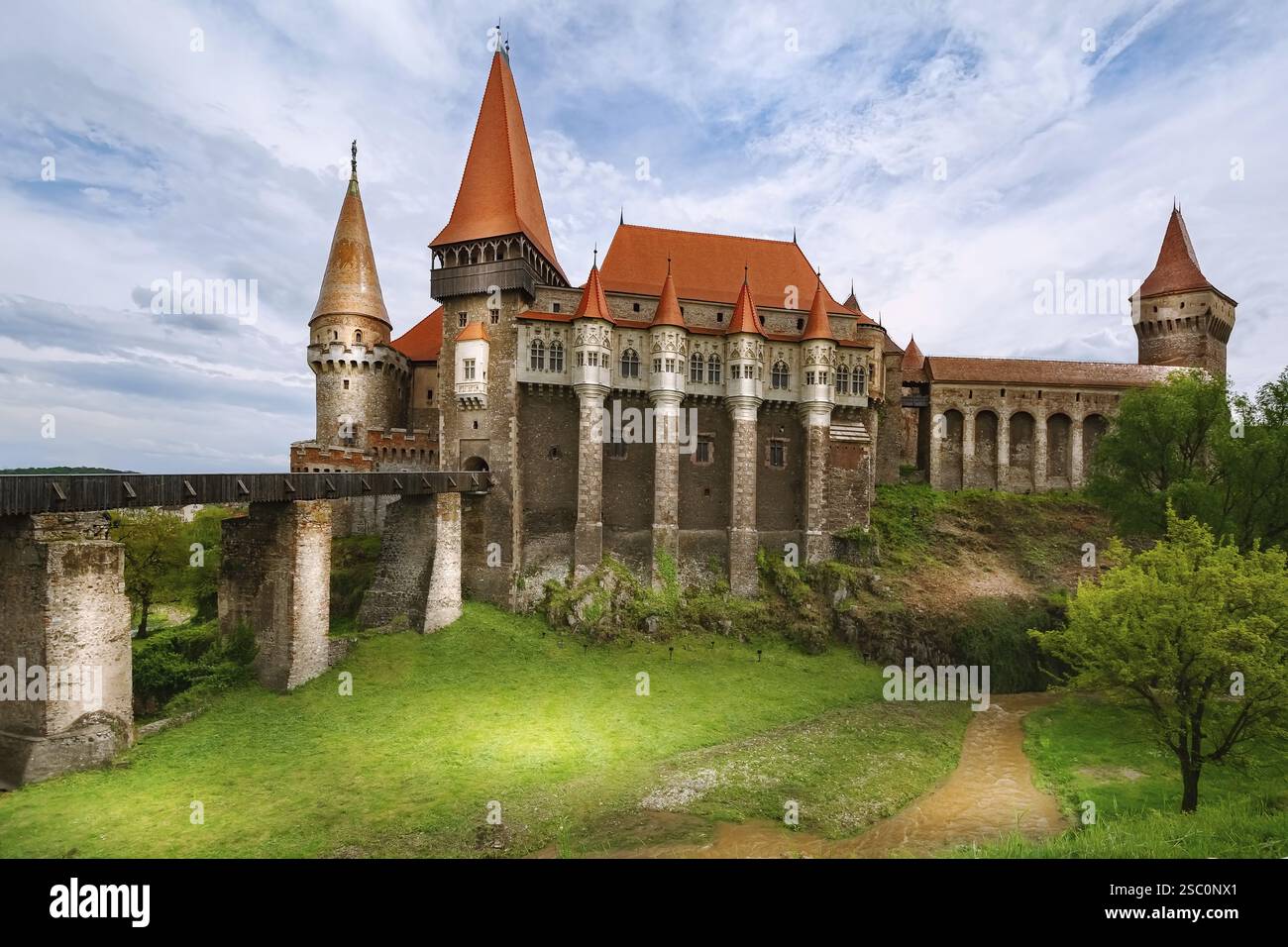 Old Gothic-Renaissance castle in Transylvania, Hunedoara, Romania ...