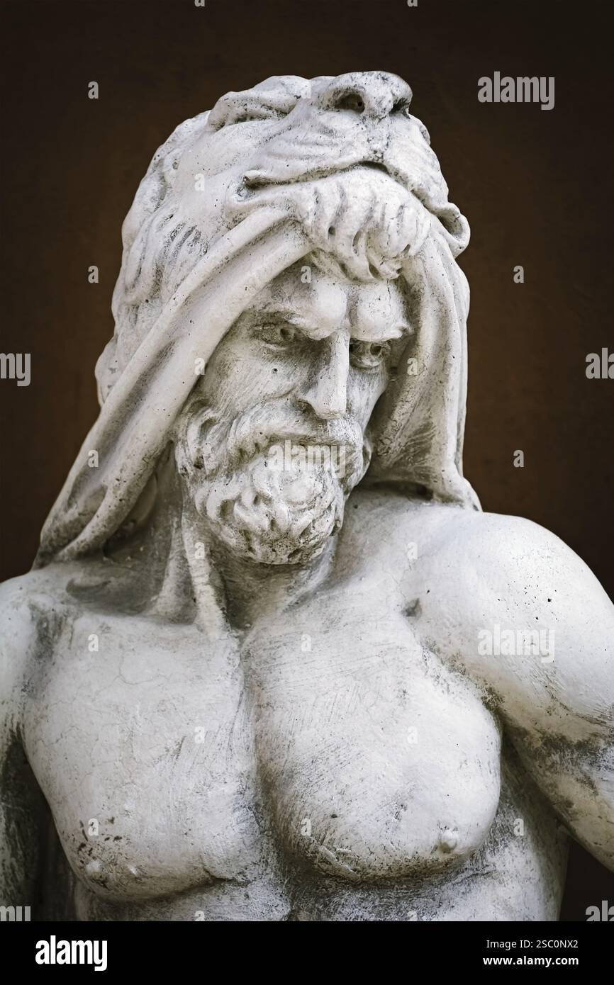 Sculptural portrait of an ancient hero Varna, Bulgaria, Europe Stock ...