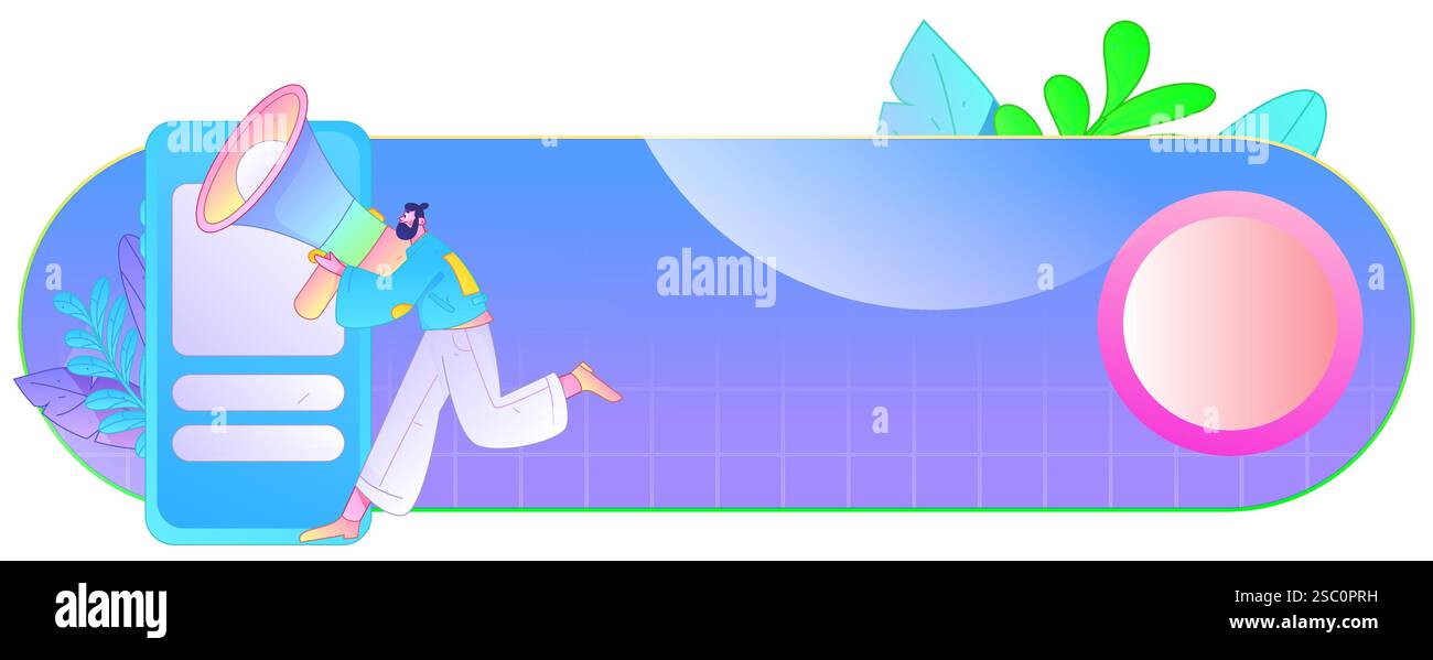 Notification announcement vector creative flat hand drawn illustration ...