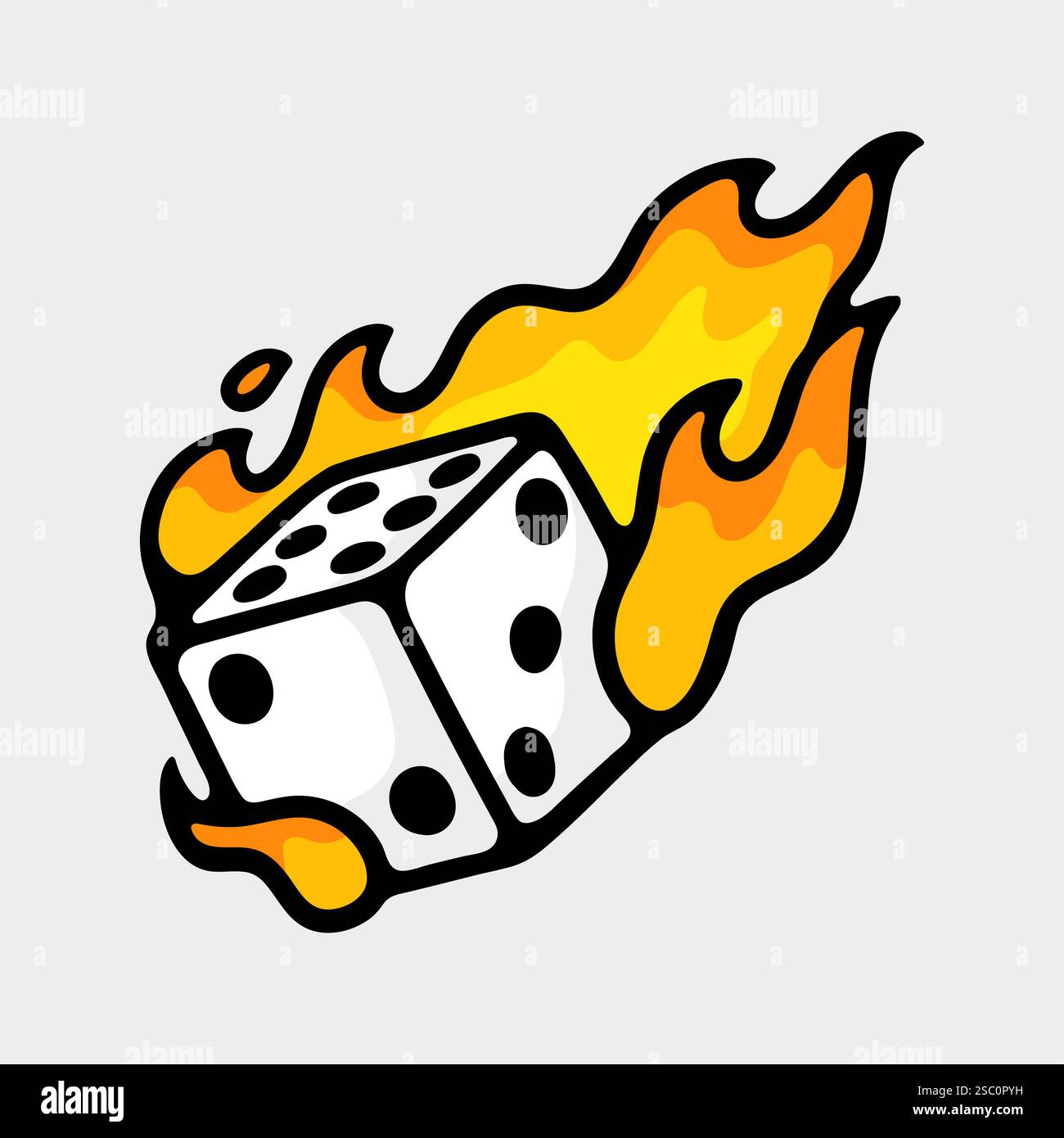 illustration dice with fire Stock Photo - Alamy