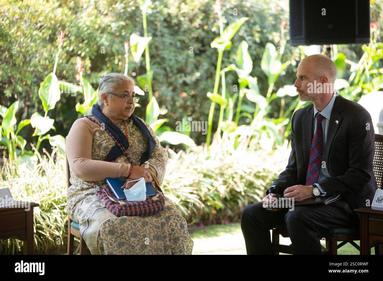 Hon. Former Chief Justice Sushila Karki in conversation Stock Photo - Alamy