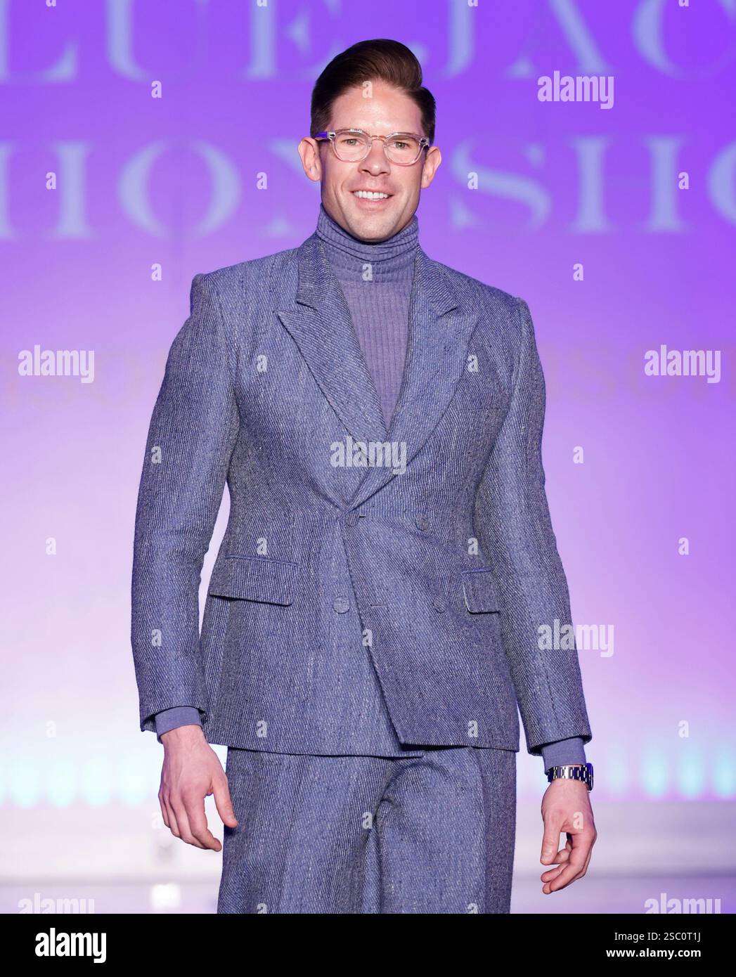 Frank DiLella walks the runway at the 9th annual Blue Jacket Fashion ...