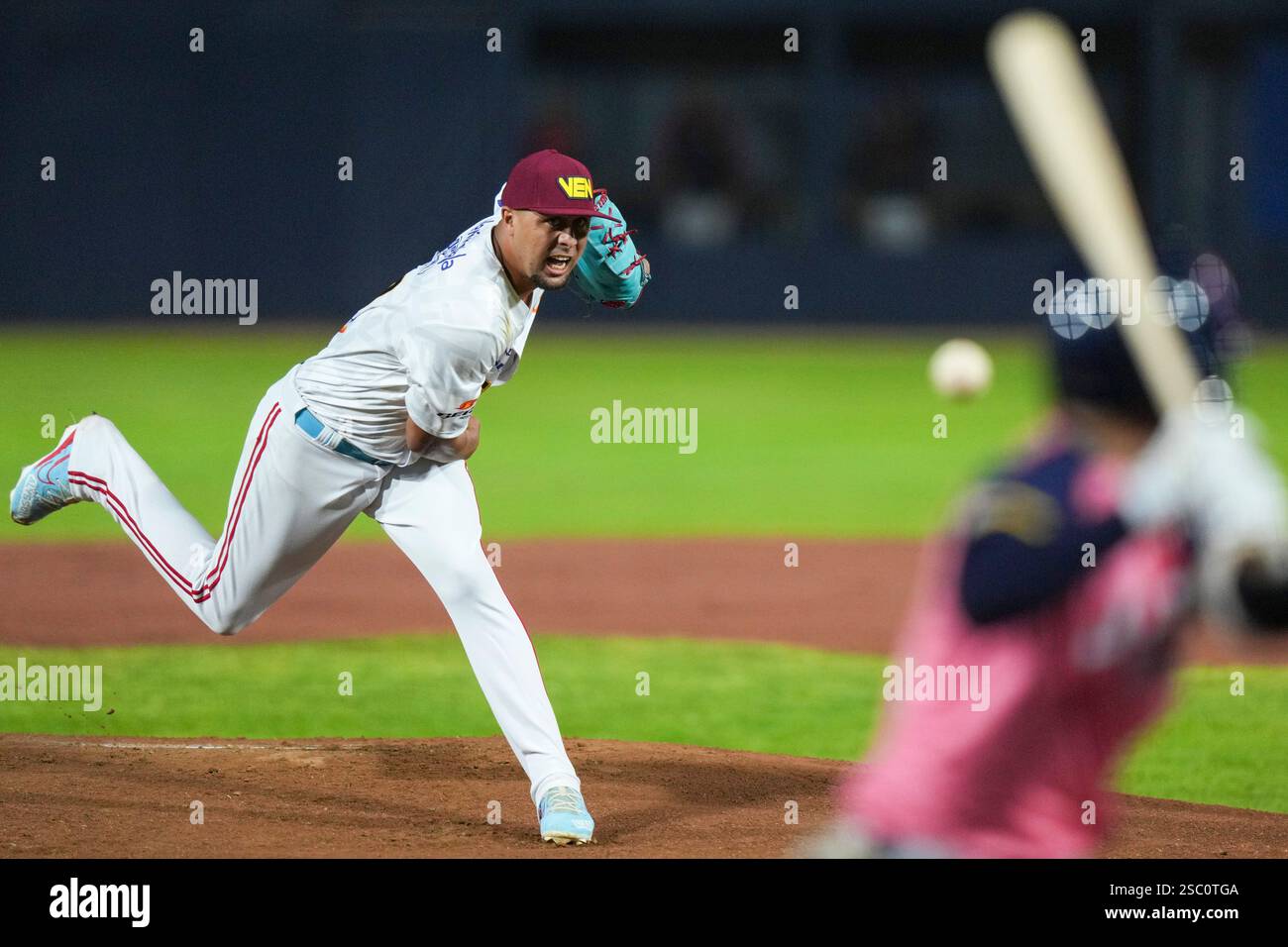Venezuela's pitcher Jesus Vargas pitches against Japan's Takeru Ohashi ...