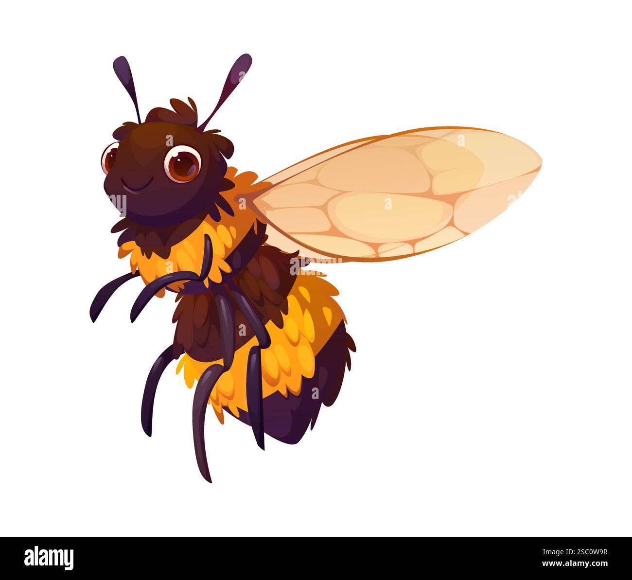 Cartoon funny bumblebee insect character. Isolated vector adorable ...