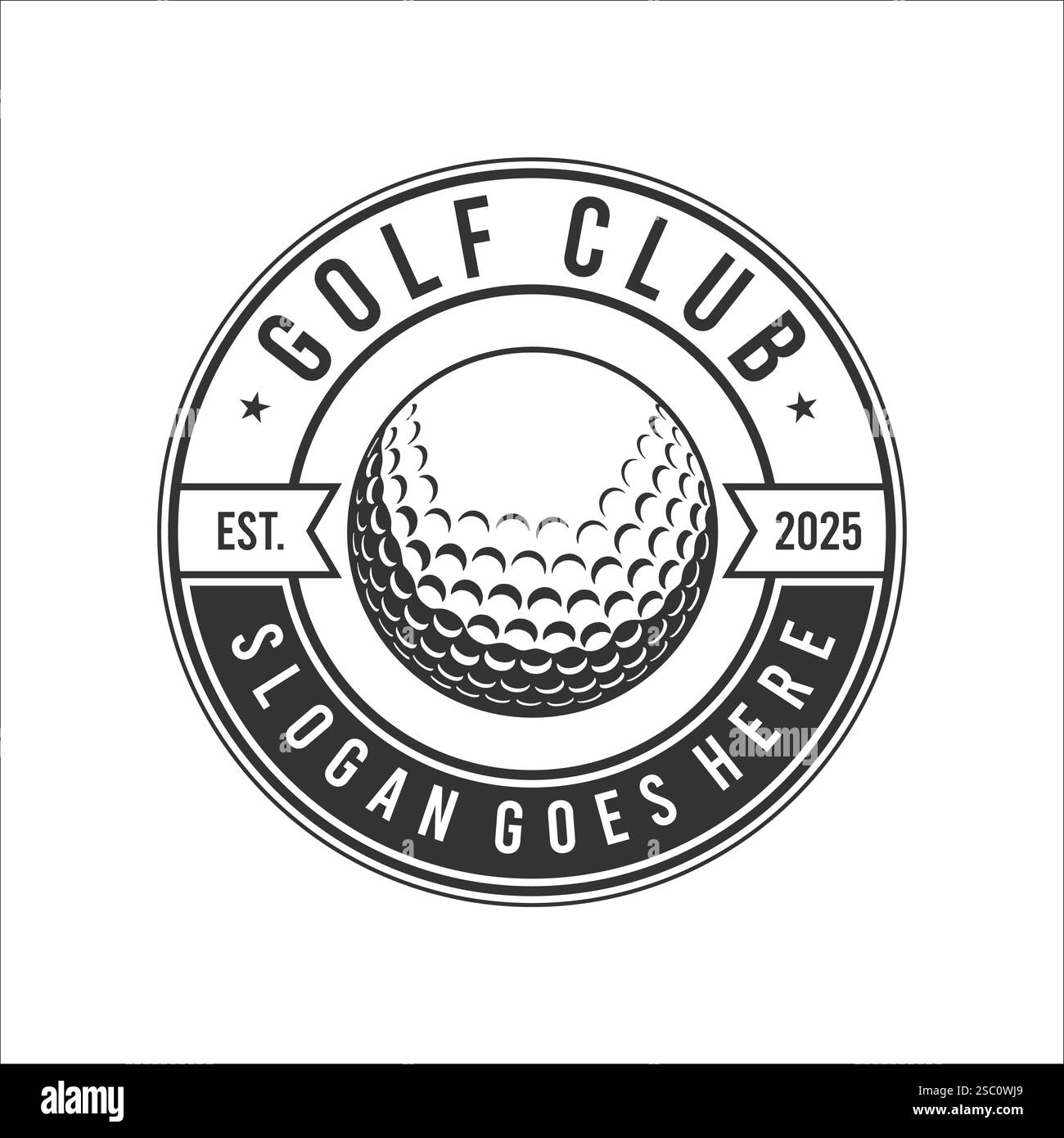 Simple Golf Clubs Logo Template. Golf ball logo Stock Vector Image ...