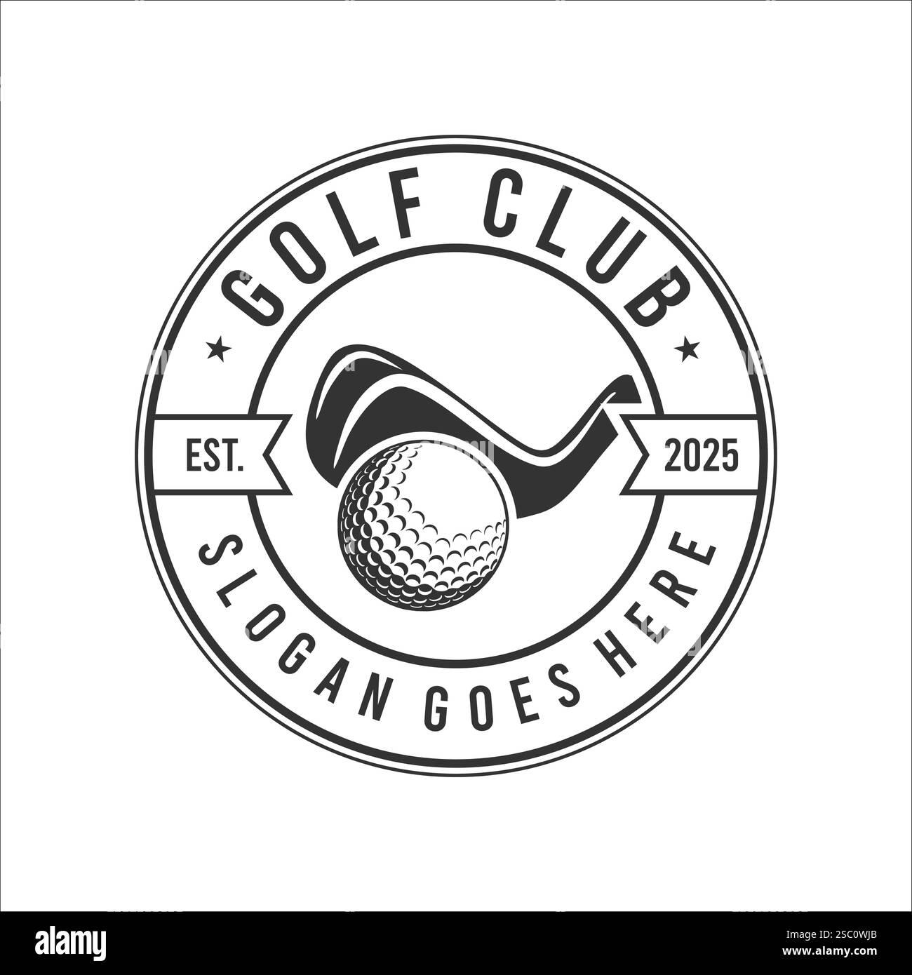 Simple Golf Clubs Logo Template. Golf ball logo Stock Vector Image ...