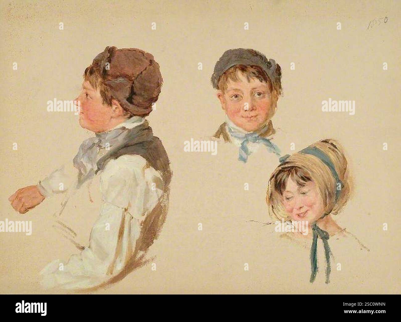 Hopkins Horsley Hobday Horsley (1807-1890) - Heads of Children, Boy and ...