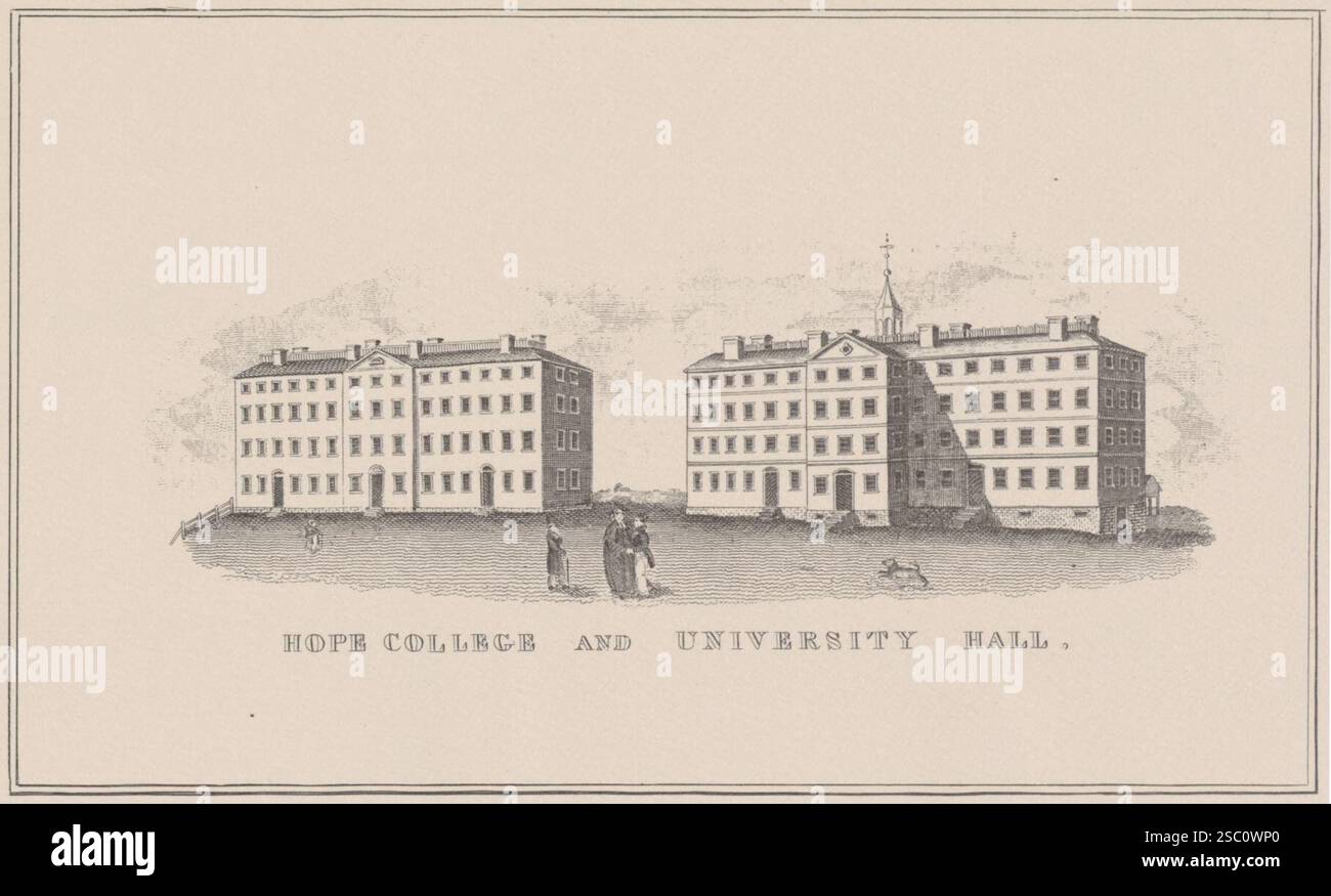 Hope College and University Hall (insert from Map of the town of ...