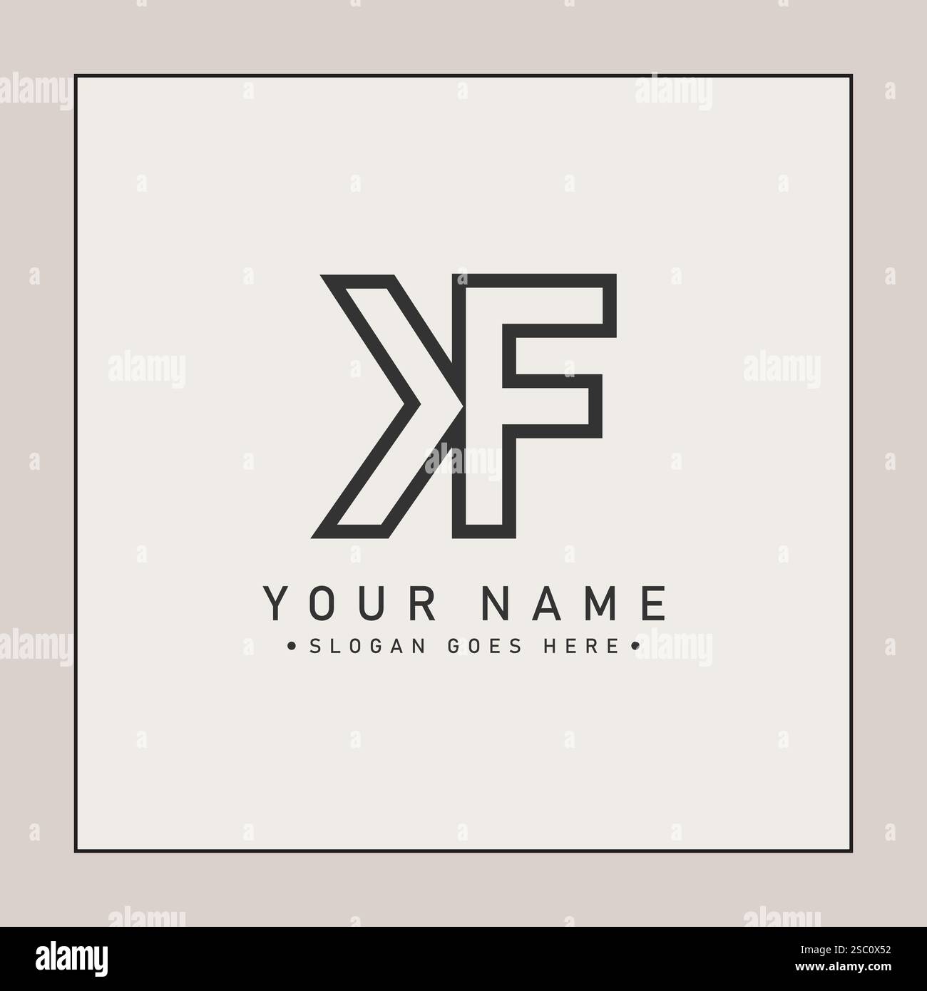 Vector Template for Initial Letter KF Logo - Elegant Monogram Logo for ...