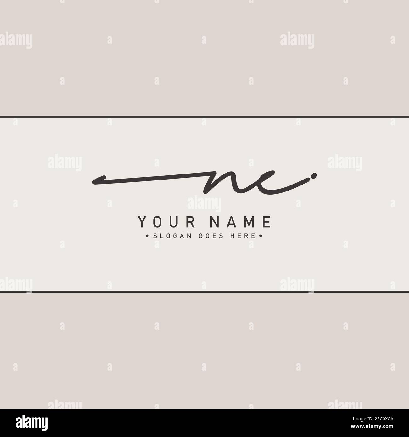 Initial Letter NC Vector Logo Template in handwritten Signature Style ...