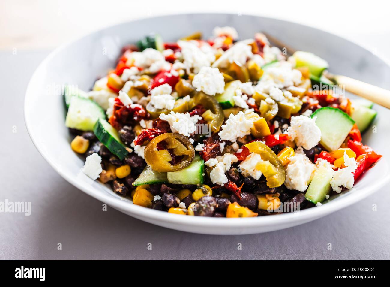 Cowboy caviar or Texas caviar dish, close-up shot , healthy food ...