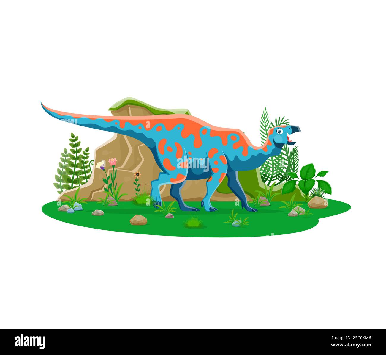 Iguanodon prehistoric dinosaur character. Late Cretaceous Mesozoic era ...