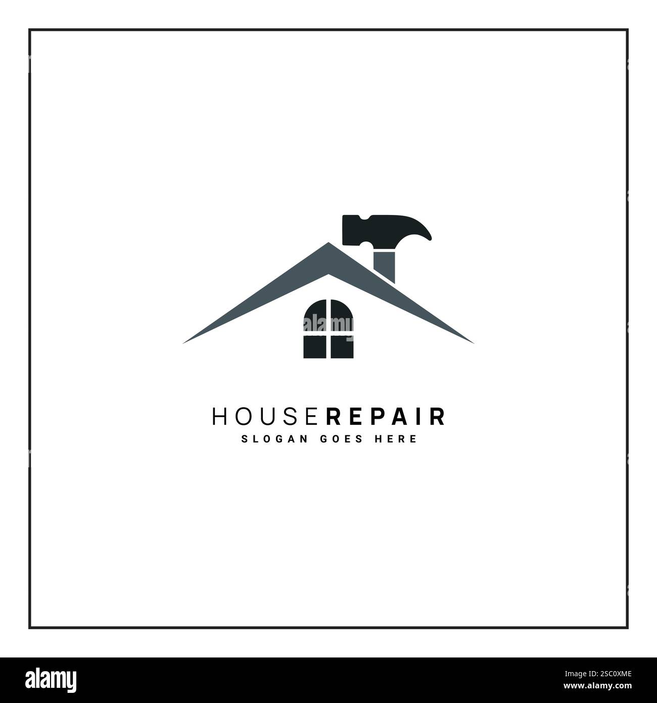 House Repair, Maintenance and Construction Logo with Hammer Icon Stock ...
