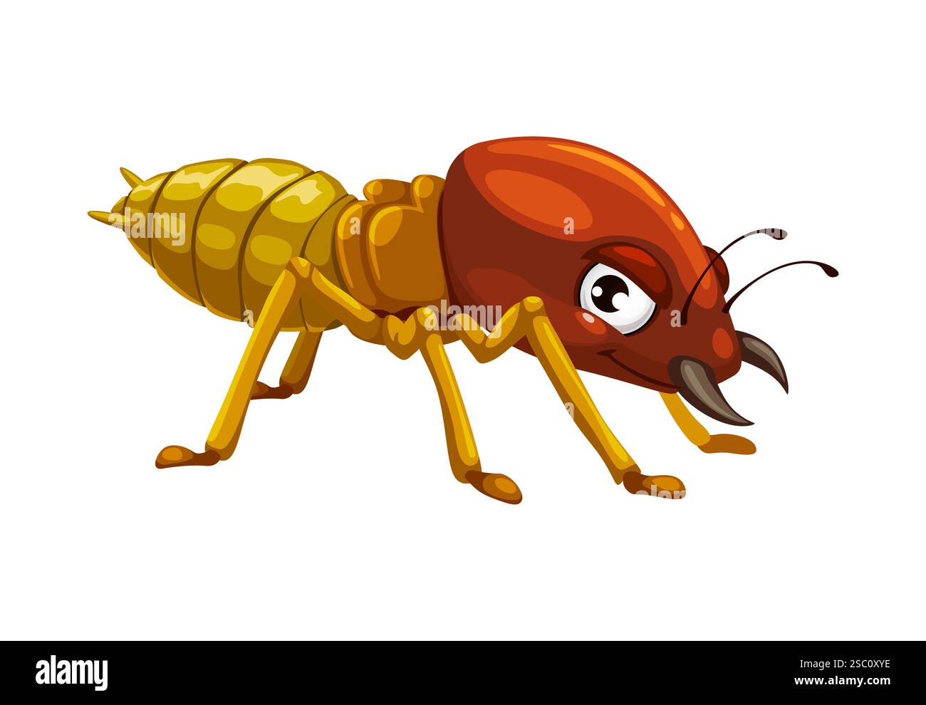 Cartoon funny termite insect character. Isolated vector playful bug or ...