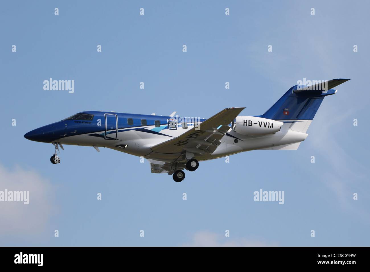 HB-VVM, a Pilatus PC-24 operated by Pilatus Flugzeugwerke AG, arriving ...
