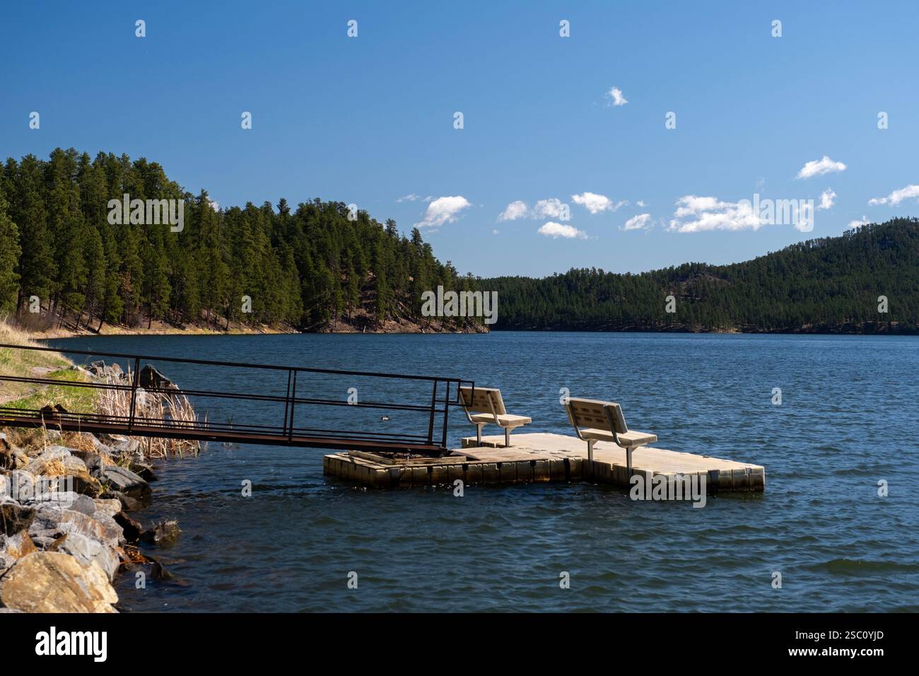 Dock in Sheridan Lake, in the Black Hills National Forest of South ...