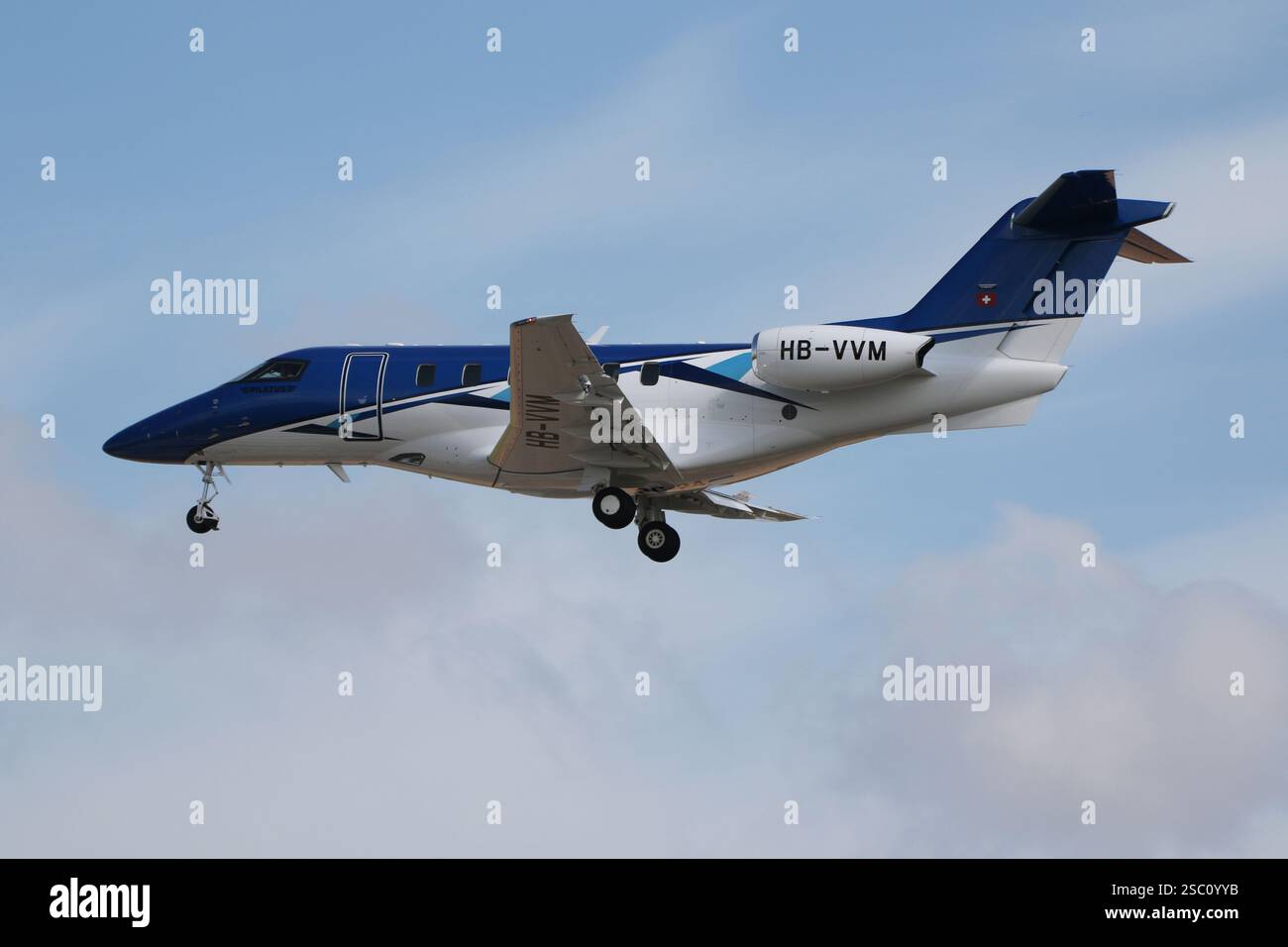 HB-VVM, a Pilatus PC-24 operated by Pilatus Flugzeugwerke AG, arriving ...