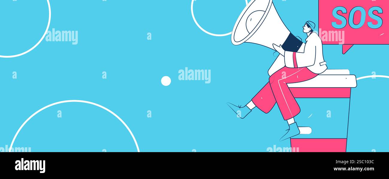 Notification announcement vector creative flat hand drawn illustration ...