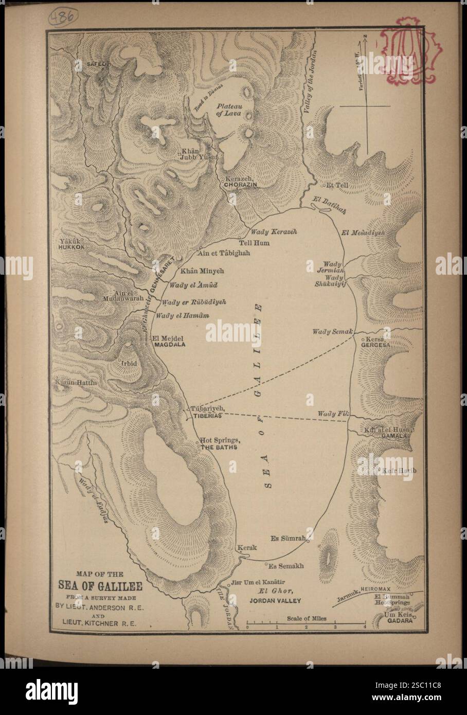 Horatio Kitchener, Map of the Sea of Galilee Stock Photo - Alamy