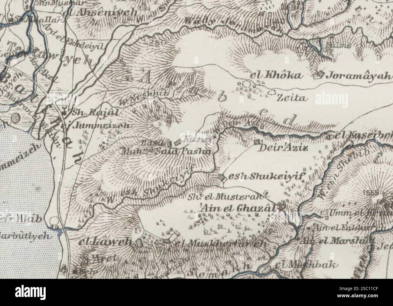 Horbat Kanef in Schumacher's map of the Golan Stock Photo - Alamy