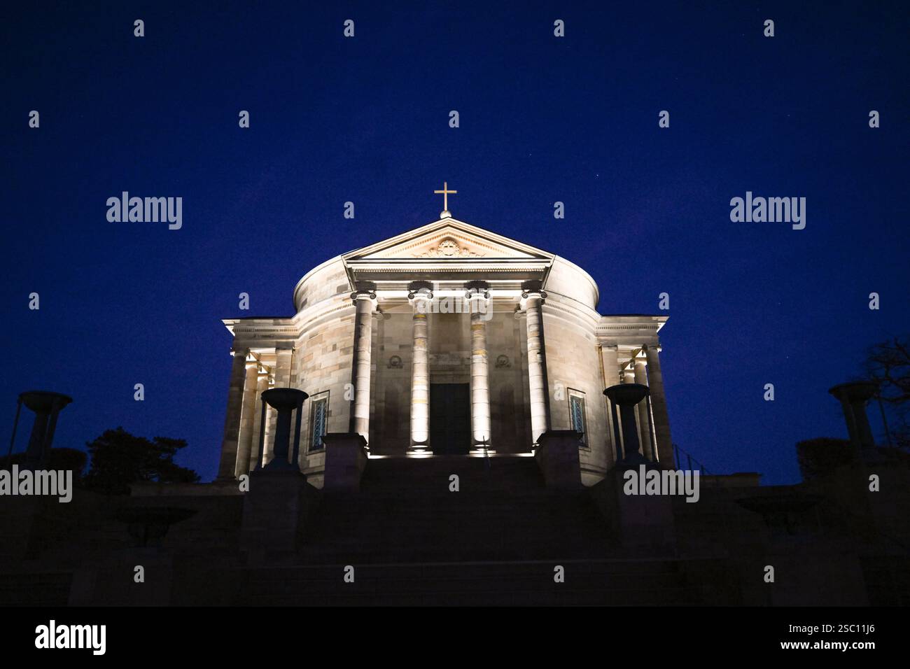 03 February 2025, Baden-Württemberg, Stuttgart: The burial chapel on ...