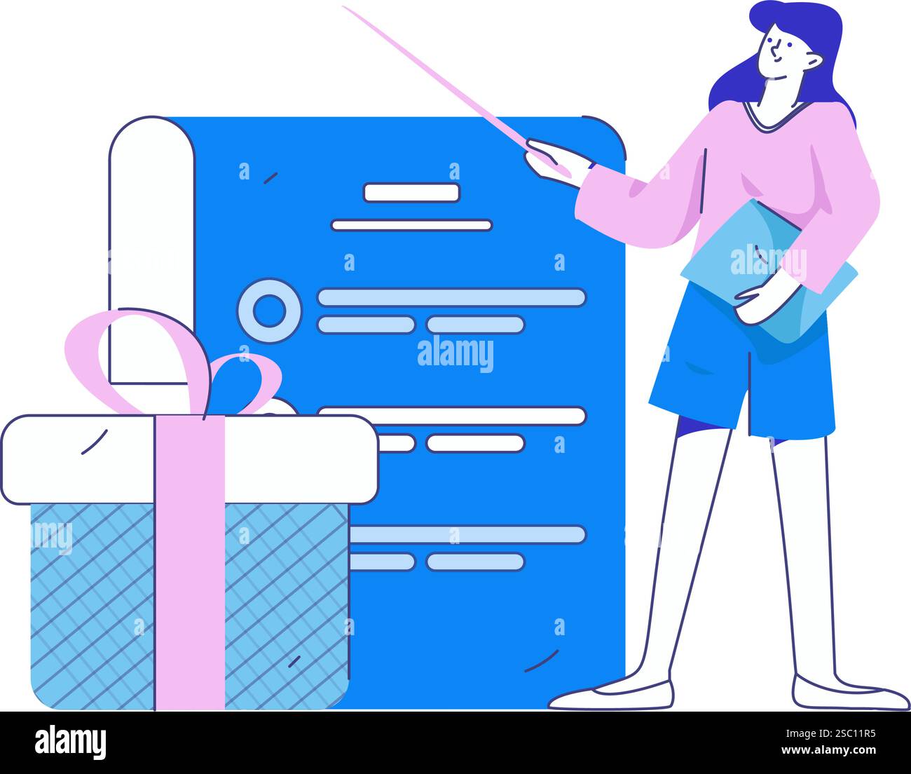 Notification announcement vector creative flat hand drawn illustration ...