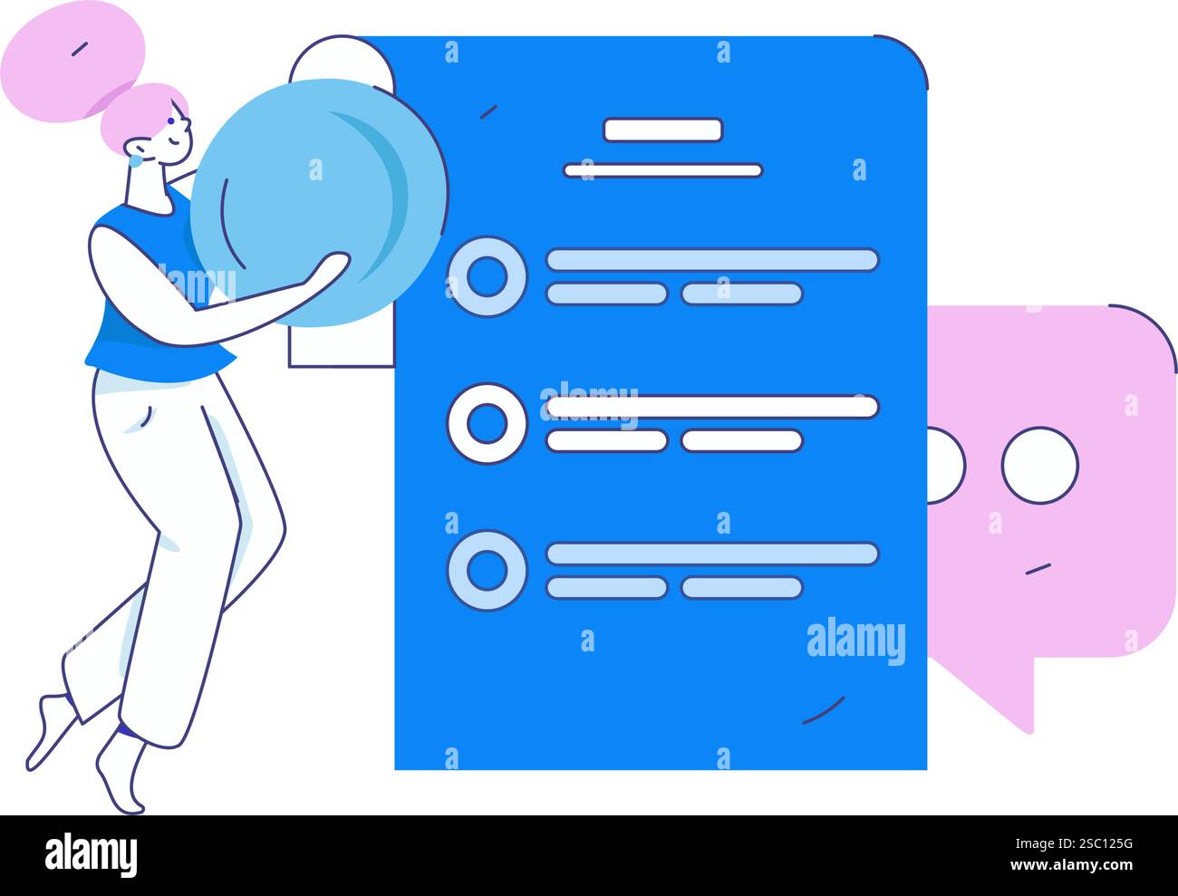 Notification announcement vector creative flat hand drawn illustration ...