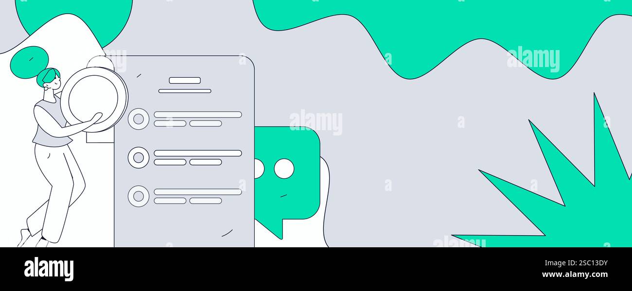Notification announcement vector creative flat hand drawn illustration ...
