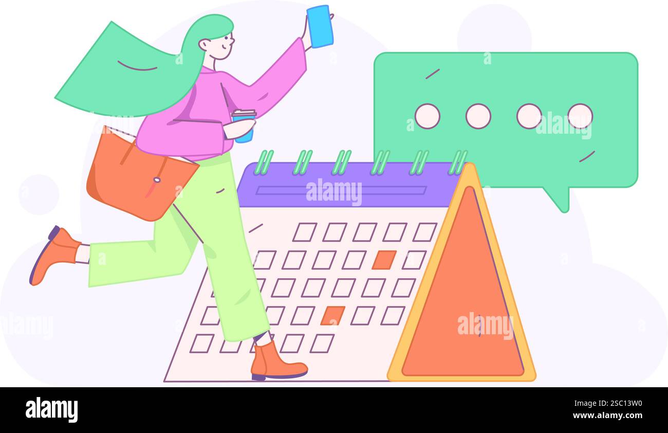 Notification announcement vector creative flat hand drawn illustration ...