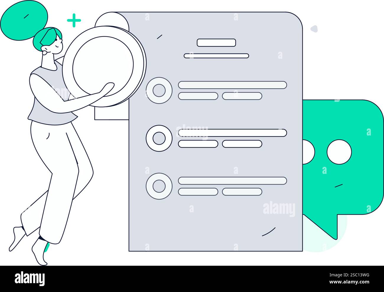 Notification announcement vector creative flat hand drawn illustration ...