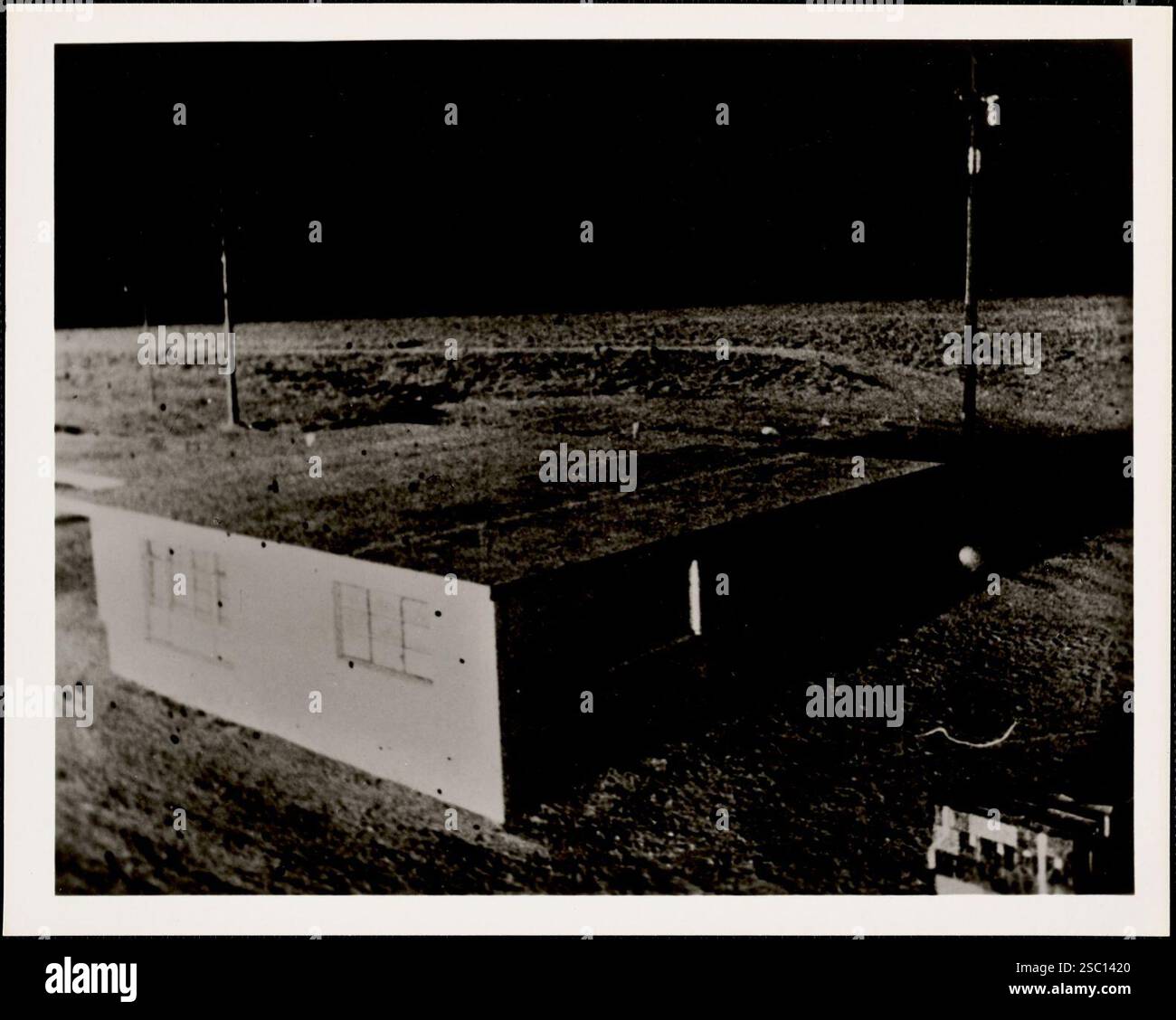 House at instant of atomic flash, Welfare photos of Operation Cue ...