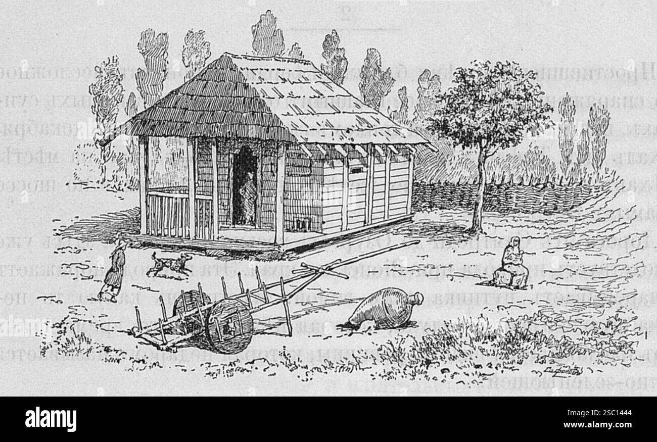 House of a Gurian peasant. 1877-1878 Stock Photo - Alamy