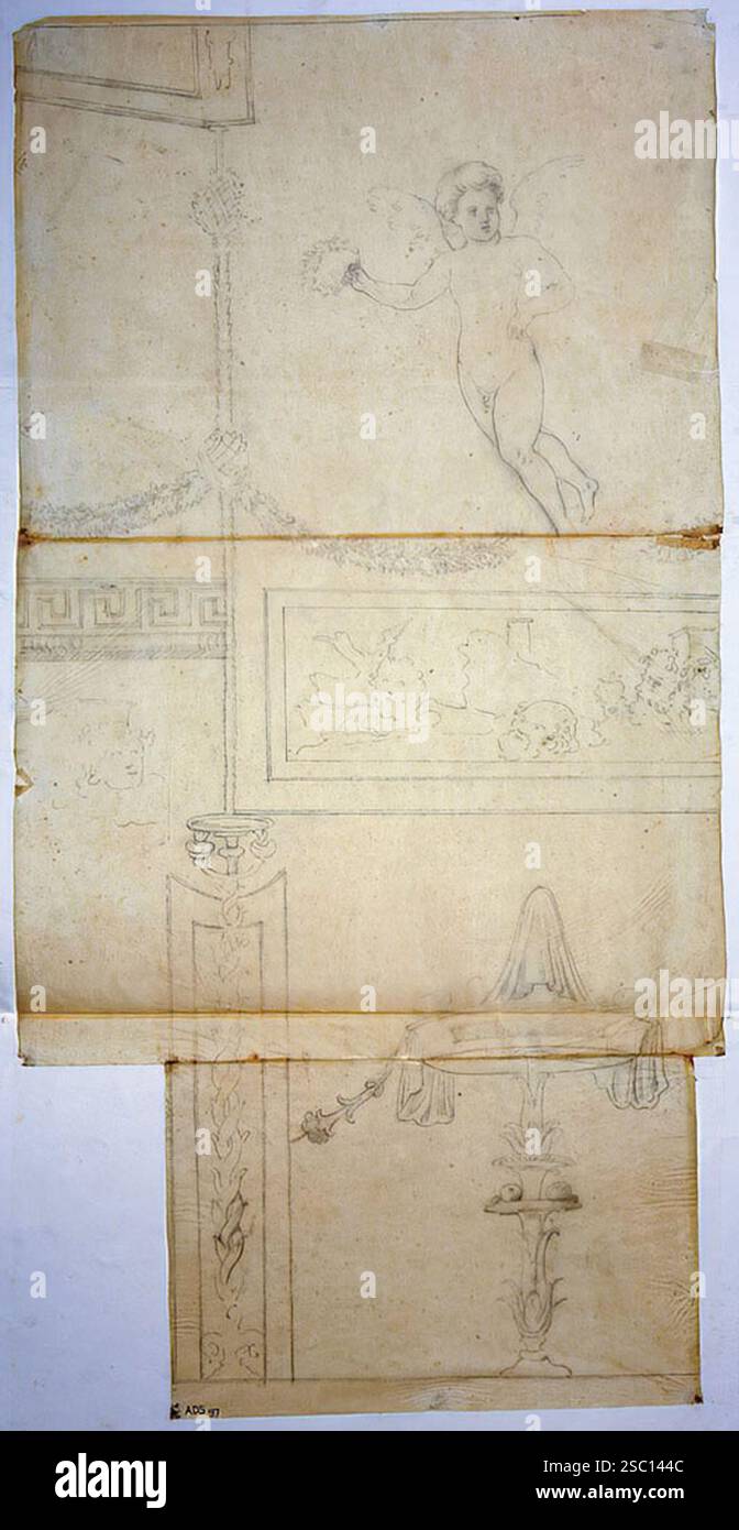 House of Adonis and Venus VI 7,18 Pompeii Drawing by Antonio Ala of ...