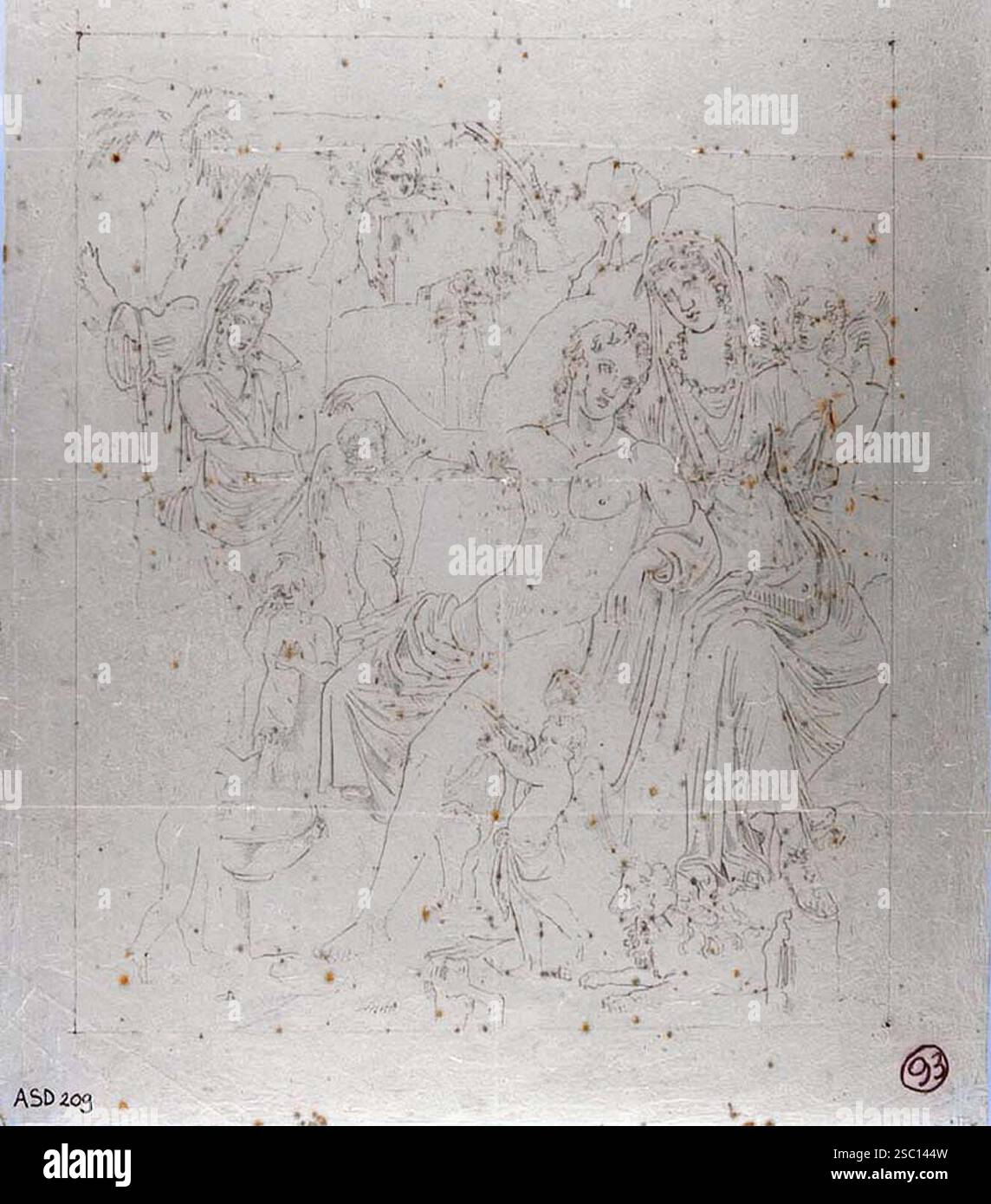 House of Adonis and Venus VI 7,18 Pompeii pre-1868 Drawing by Antonio ...