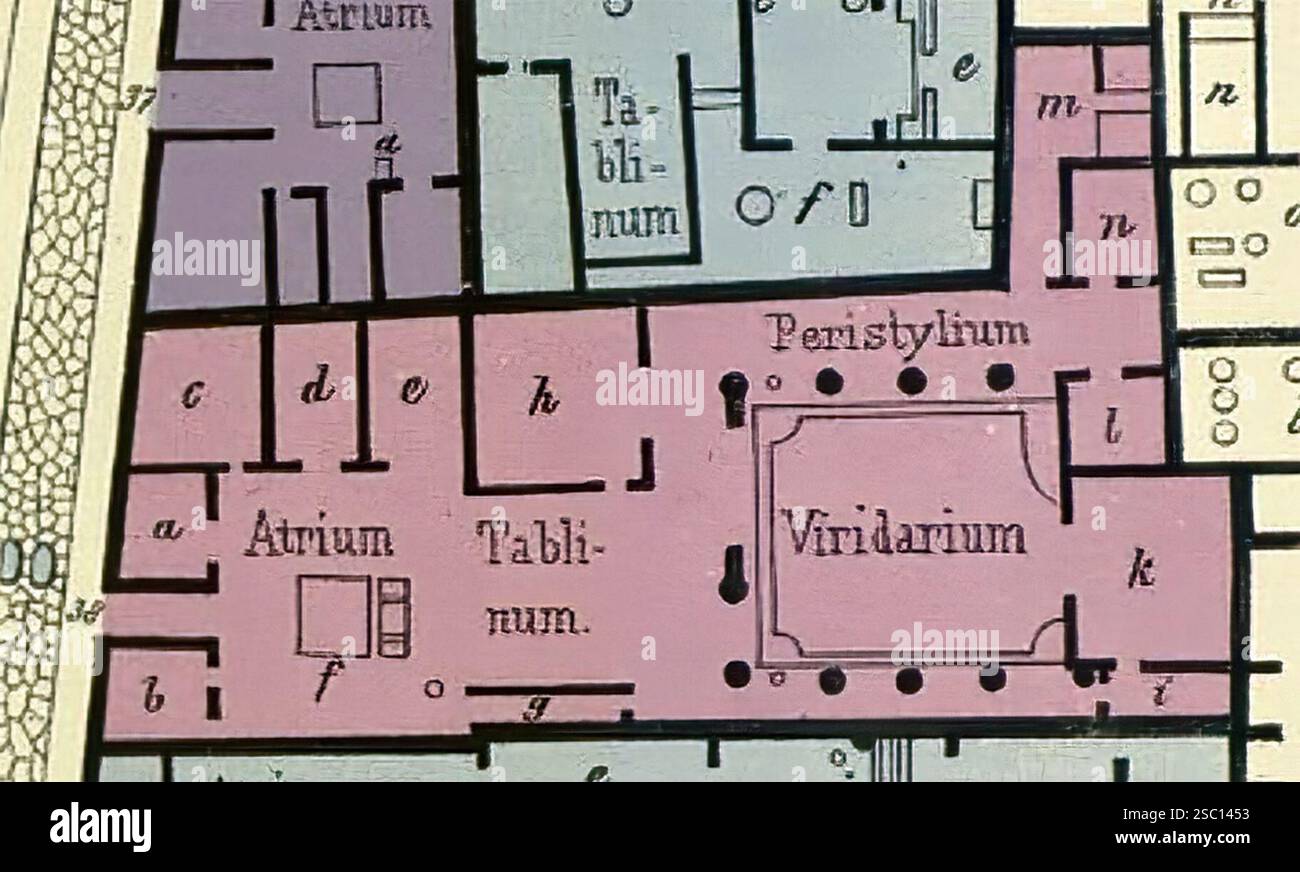 House of C Poppaeus Firmus VI 14,38 Floor Plan by Emil Presuhn 1879 ...
