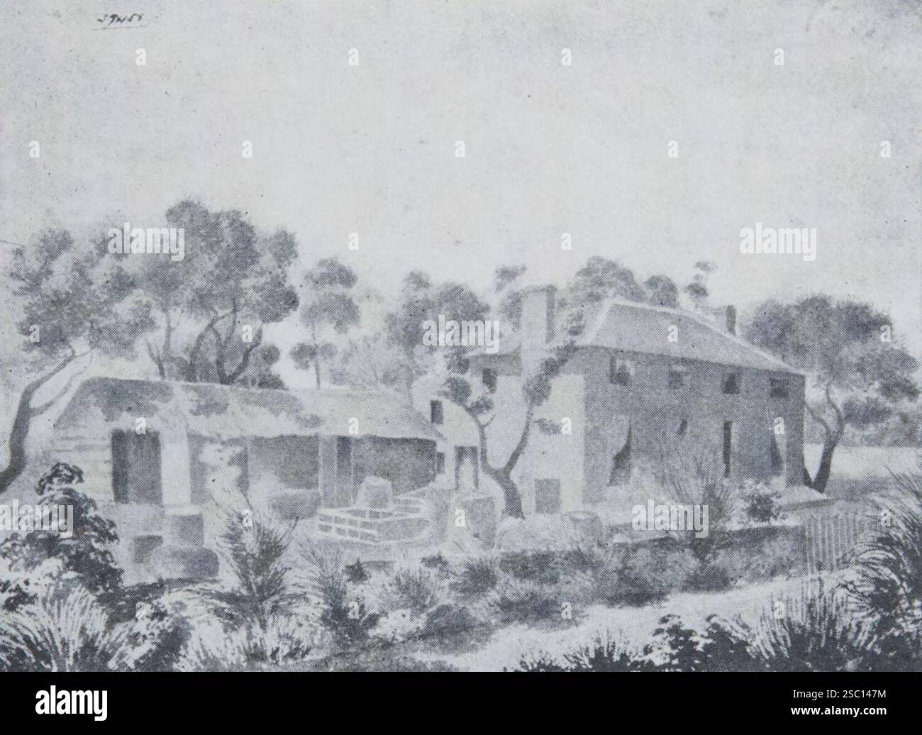 House of colonial chaplain, rev j b wittenoom, perth, 1832 Stock Photo ...