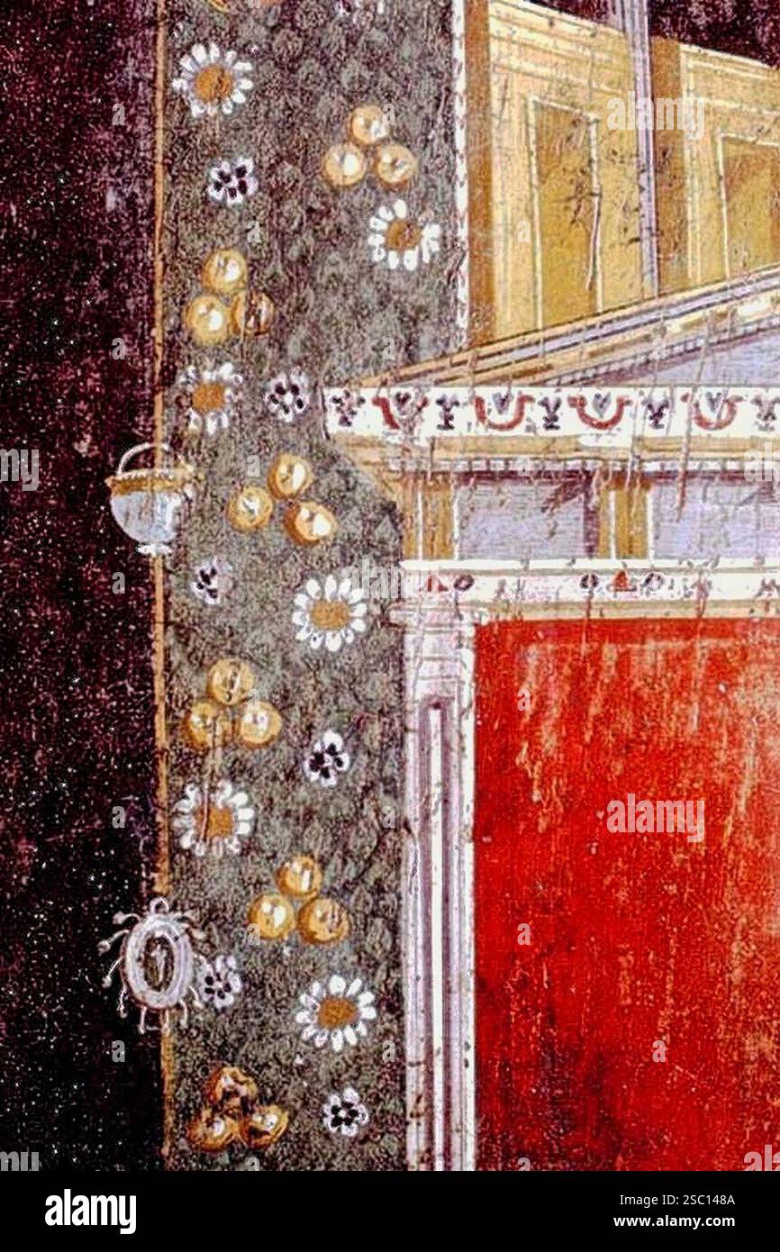House of Marcus Lucretius Fronto Pompeii 1968 Detail from panel to west ...