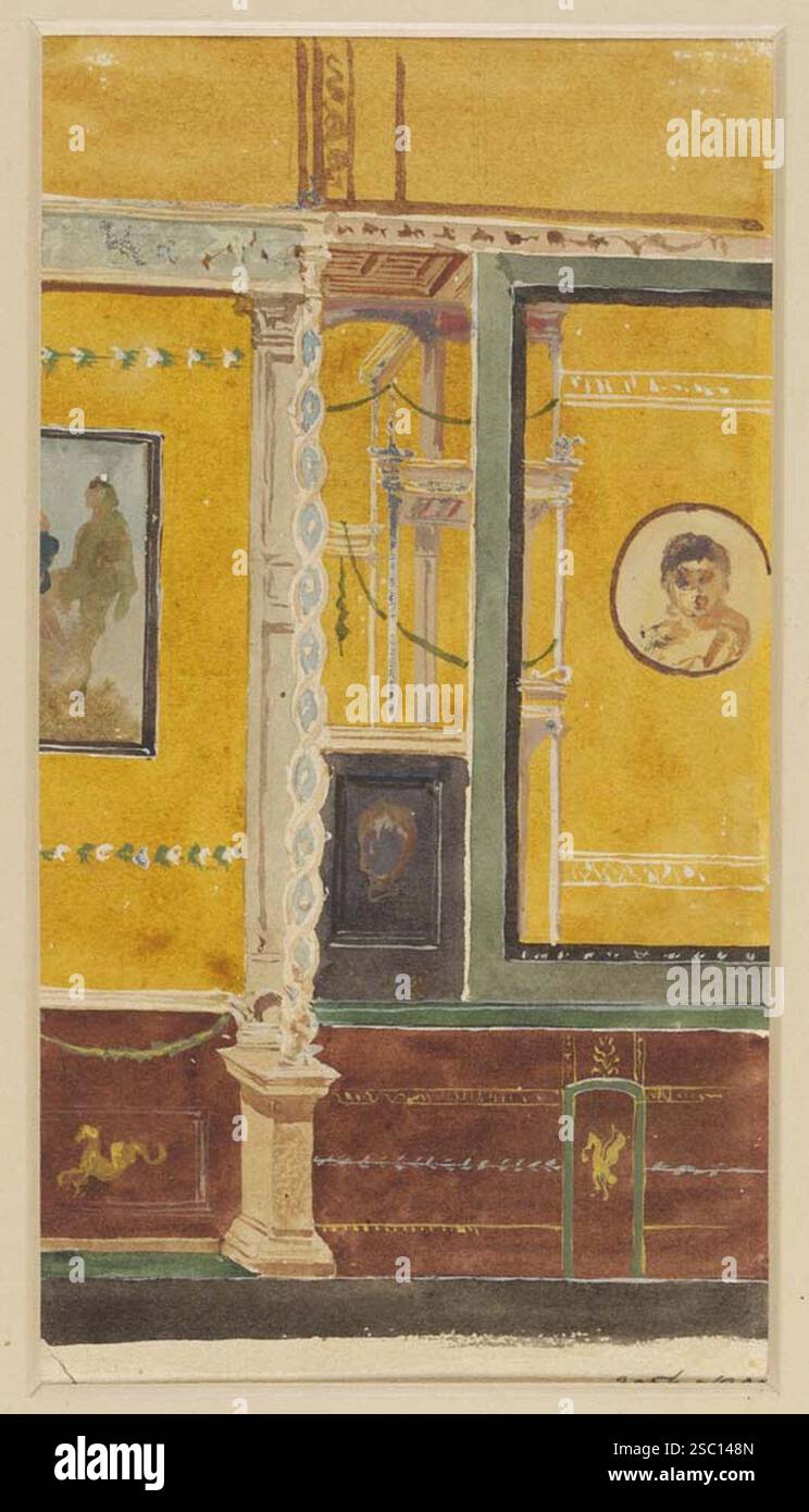 House of L Caecilius Jucundus 1870s painting by Luigi Bazzani detail ...